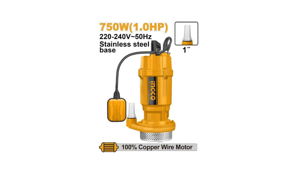 Bomba Sumergible Metalica 750W 1,0 HP SPC7508 INGCO - Ferretería Marsella